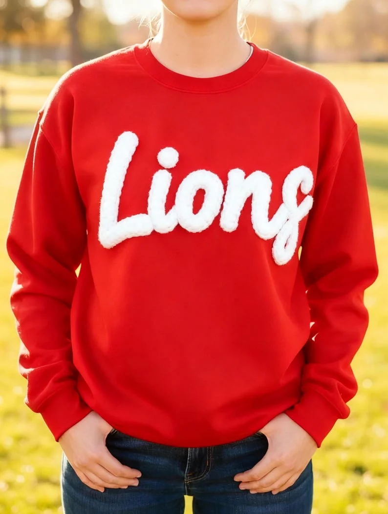 Oversized Team Chenille Embroidered Sweatshirt – Embroiderely
